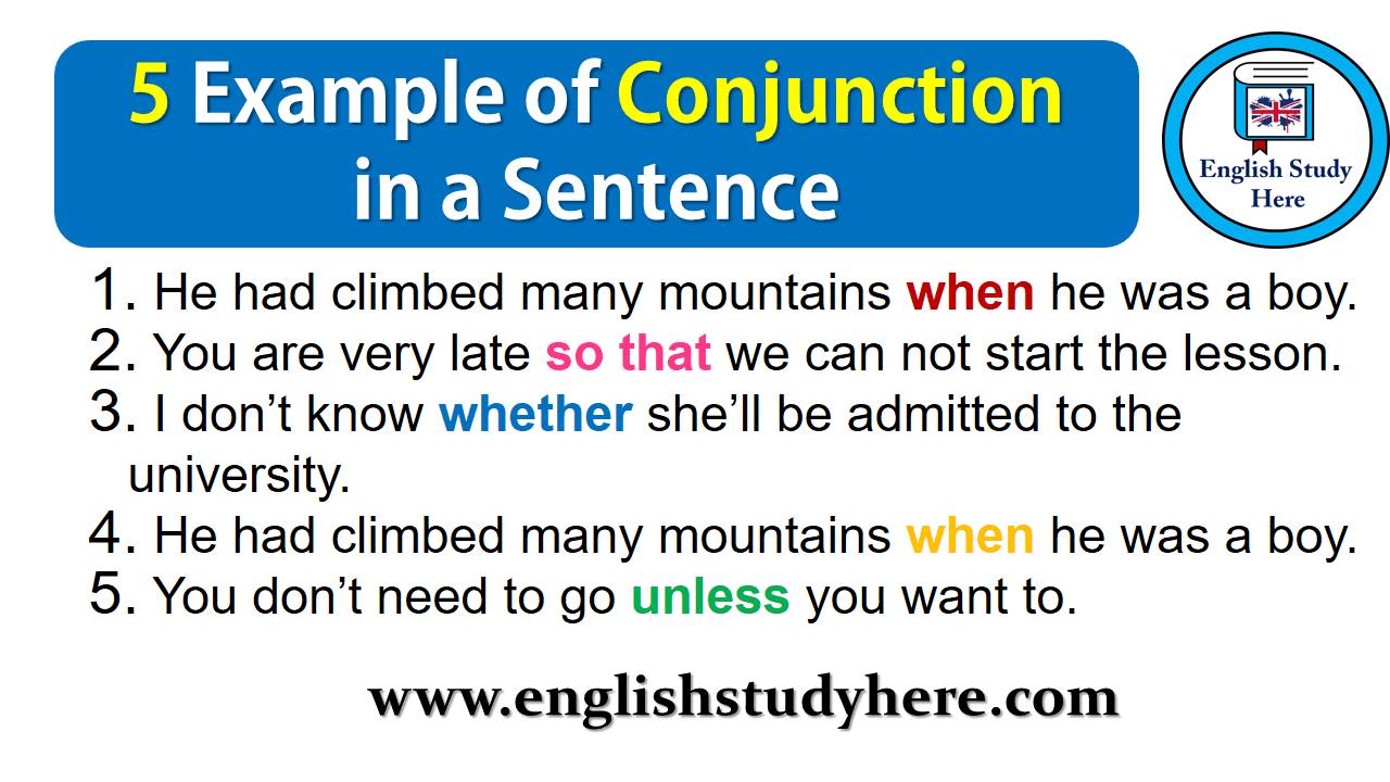 5 Examples Of Conjunction Sentences English Study Here