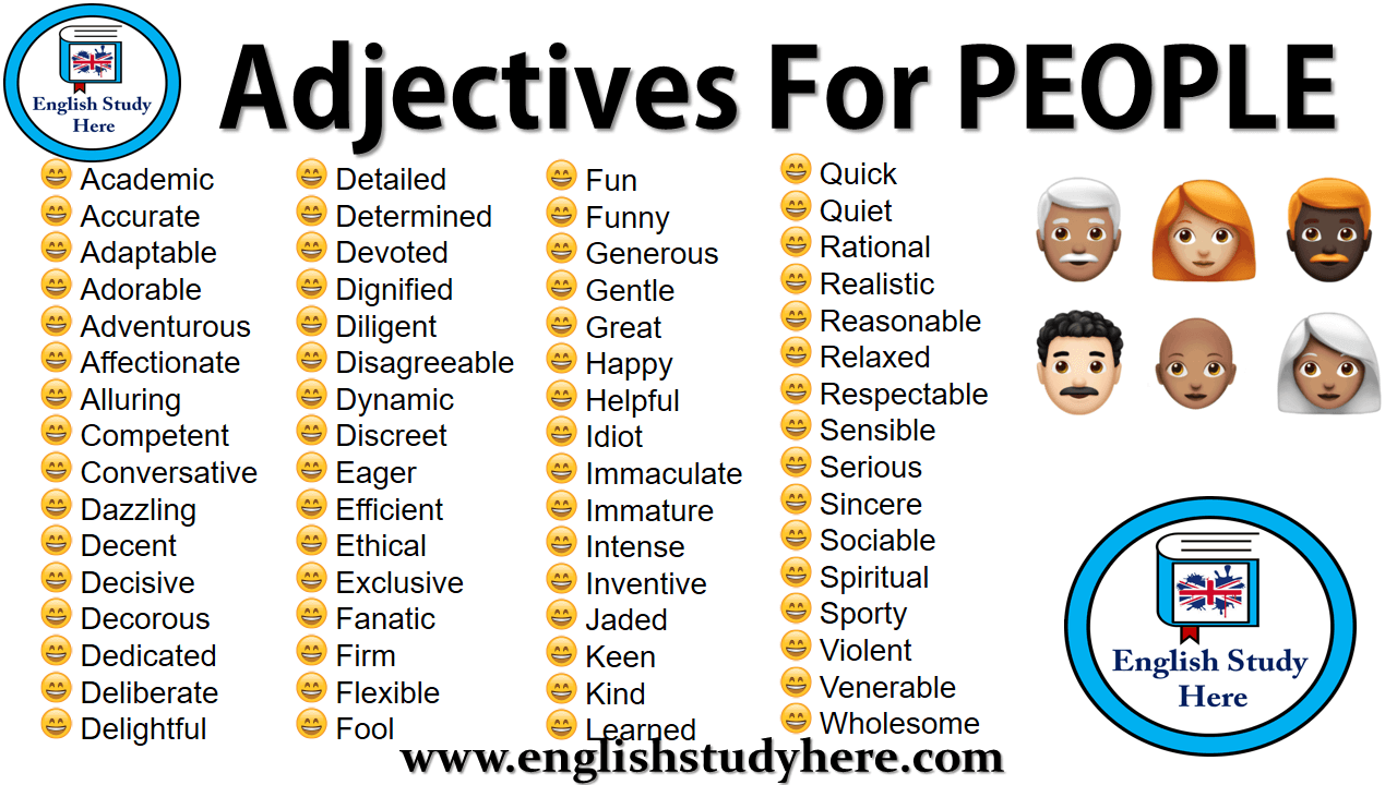 Adjectives For People English Study Here