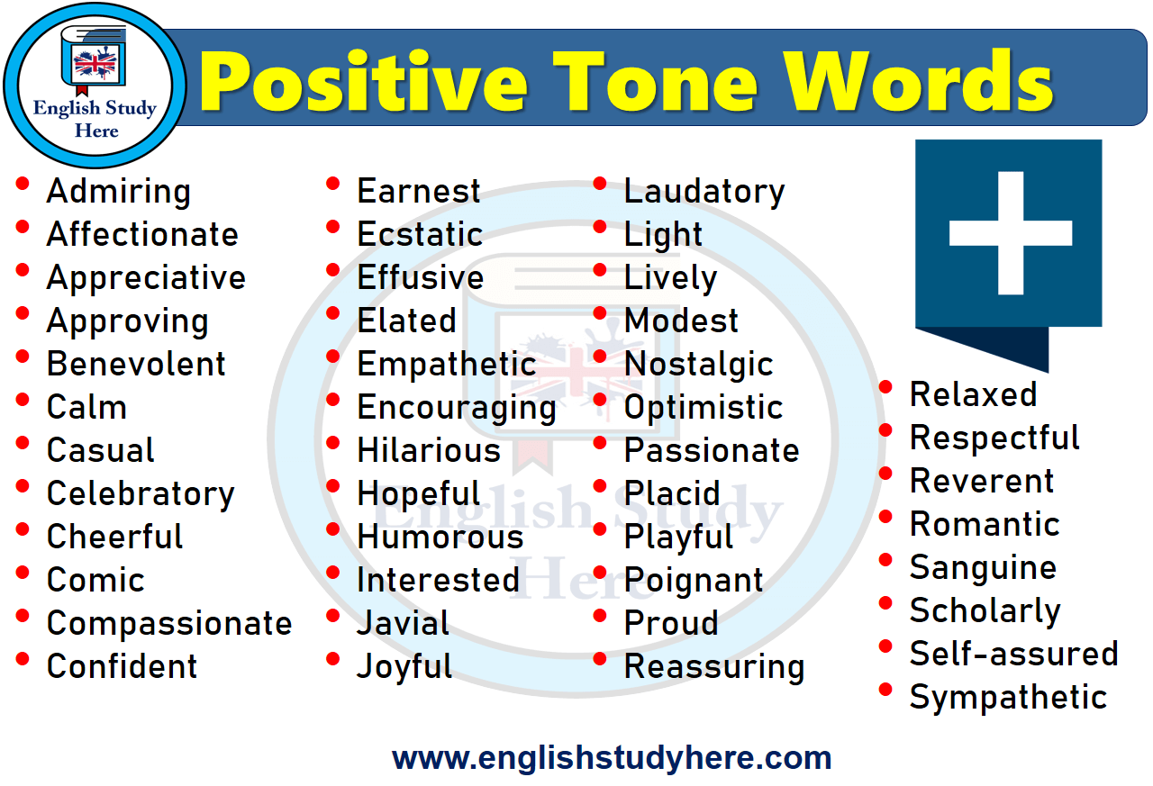 Positive Tone Words English Study Here