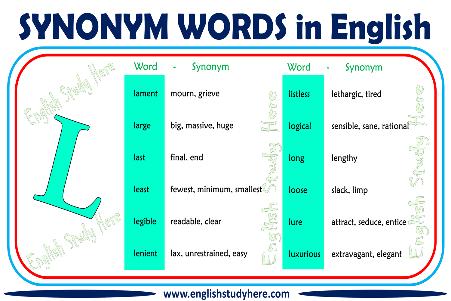 Synonym Words With L In English English Study Here Synonym Words With L In English English Study Here