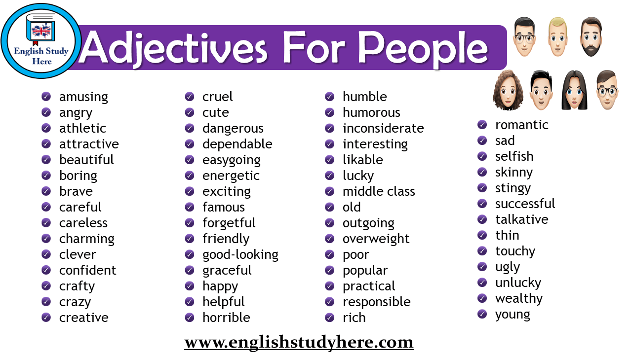 Adjectives For People English Vocabulary English Study Here