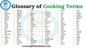 Glossary of Cooking Terms - English Study Here