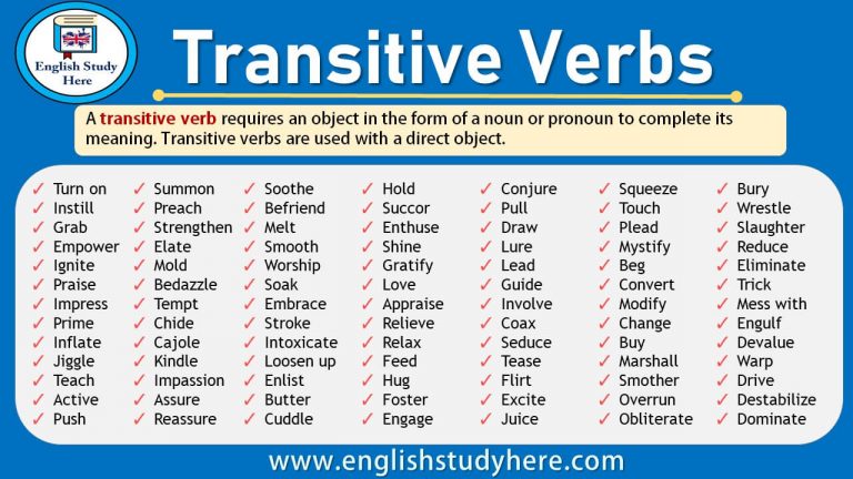 Transitive Verbs English Study Here