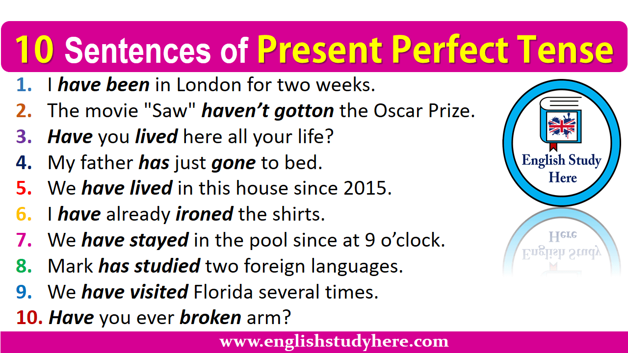 10 Sentences Of Present Perfect Tense English Study Here