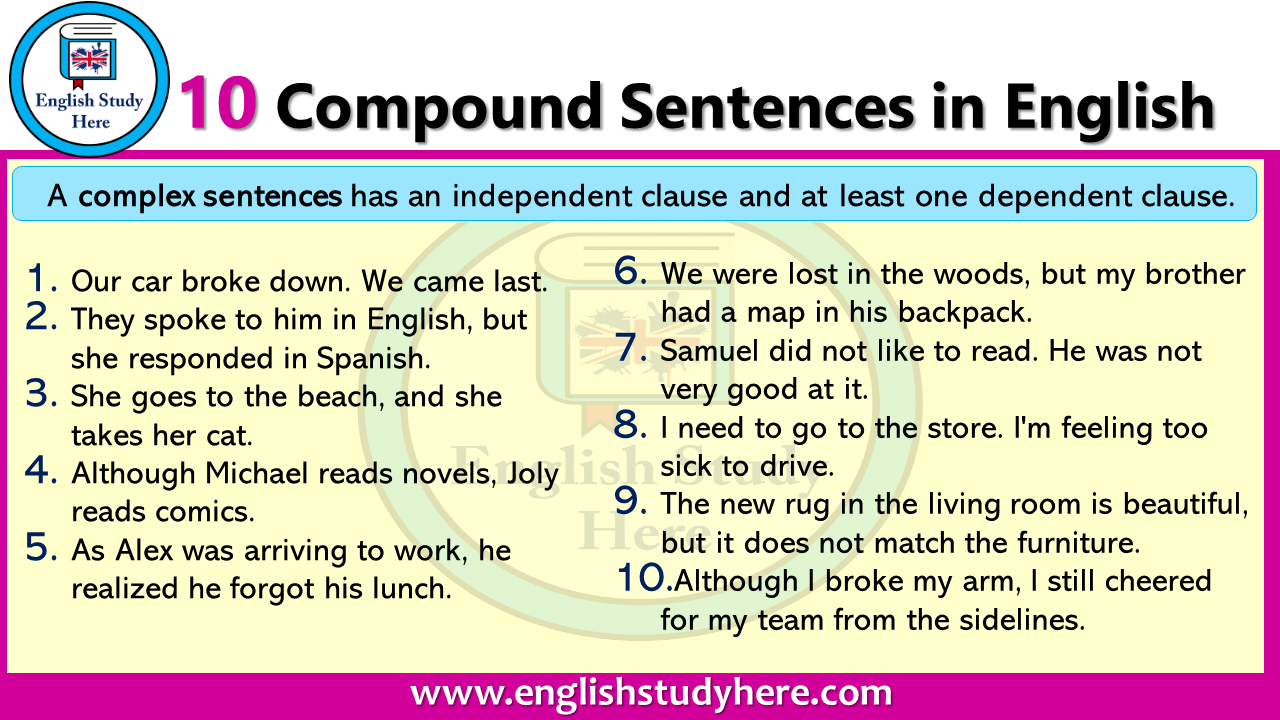 10 Compound Sentences In English English Study Here