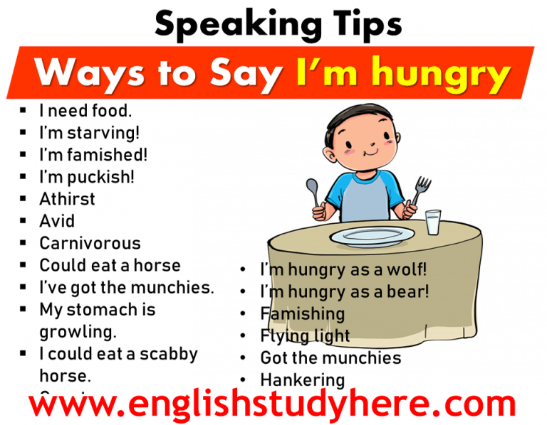 Speaking Tips - Ways to Say I’m hungry - English Study Here