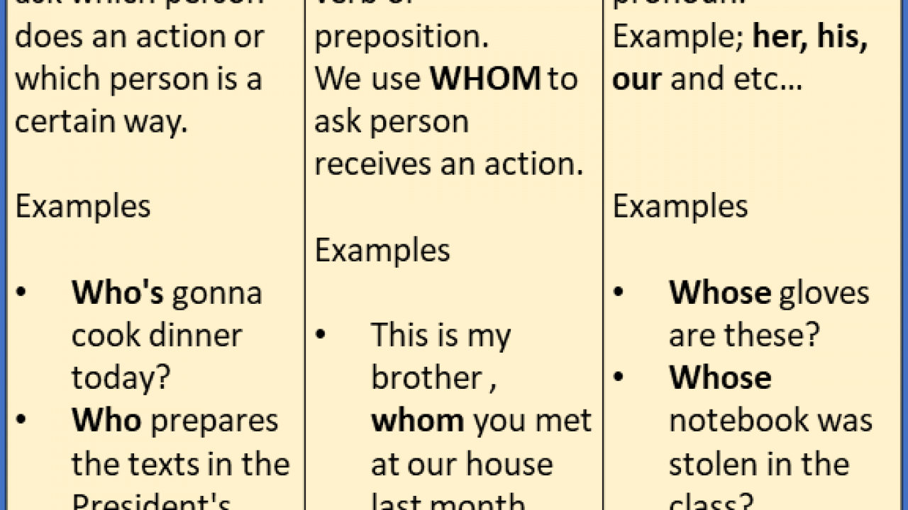 Using Who Whom Whose And Example Sentences In English Using Whose And