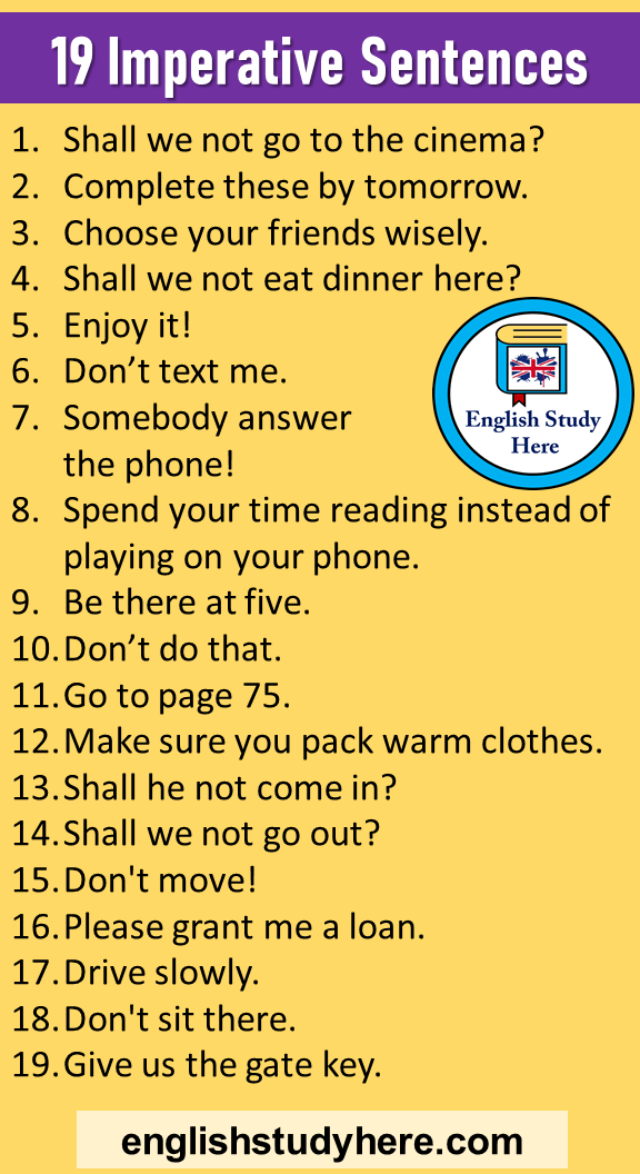 19 Imperative Sentences And Definitions English Study Here 19 Imperative Sentences And Definitions English Study Here