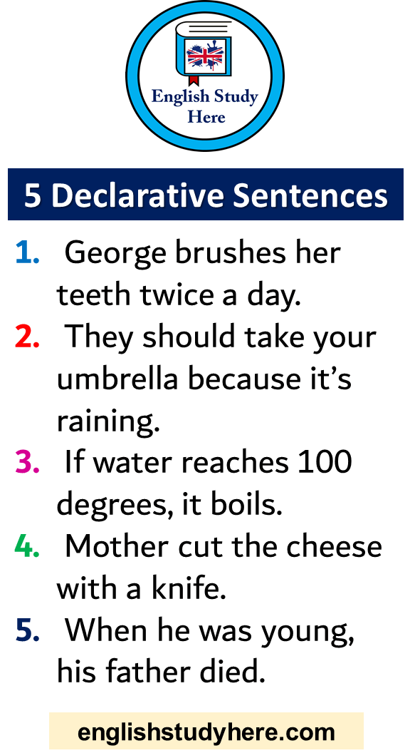 5 Declarative Sentences And Definition English Study Here