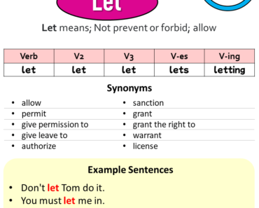 V1 V2 V3 V4 V5 Form of Let Archives - English Study Here