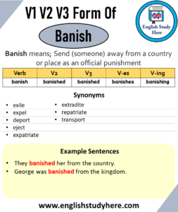 Past Tense of Banish, Past Participle of Banish, V1 V2 V3 V4 V5 Form of ...