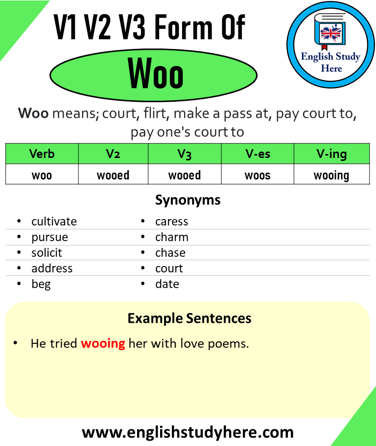 Past Tense Of Woo Past Participle Of Woo V1 V2 V3 V4 V5 Form Of Woo Past Tense Of Woo Past Participle Of Woo V1 V2 V3 V4 V5 Form Of Woo