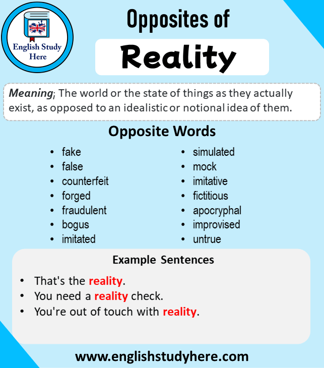 Opposite Of Reality Antonym Of Reality 17 Opposite Words For Reality Opposite Of Reality Antonym Of Reality 17 Opposite Words For Reality