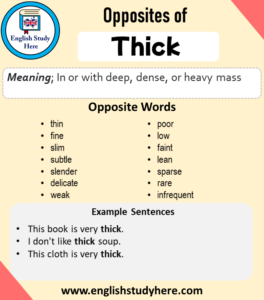 Opposite of Thick, Antonym of Thick, 26 Opposite Words For Thick ...