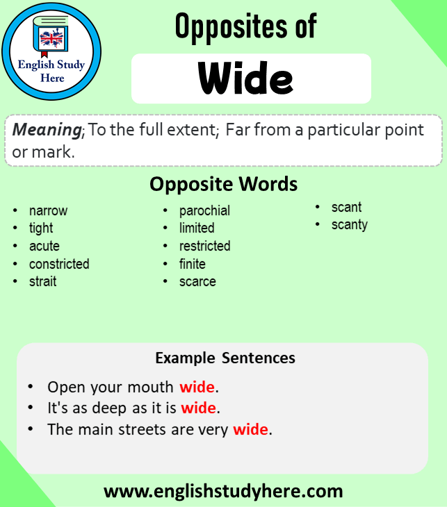 Opposite Of Wide Antonym Of Wide 12 Opposite Words For Wide English Opposite Of Wide Antonym Of Wide 12 Opposite Words For Wide English