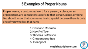 5 Examples of Proper Nouns - English Study Here