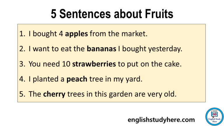 5 Sentences about Fruits in English - English Study Here