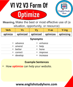 Past Tense of Optimize, Past Participle of Optimize, V1 V2 V3 V4 V5 ...