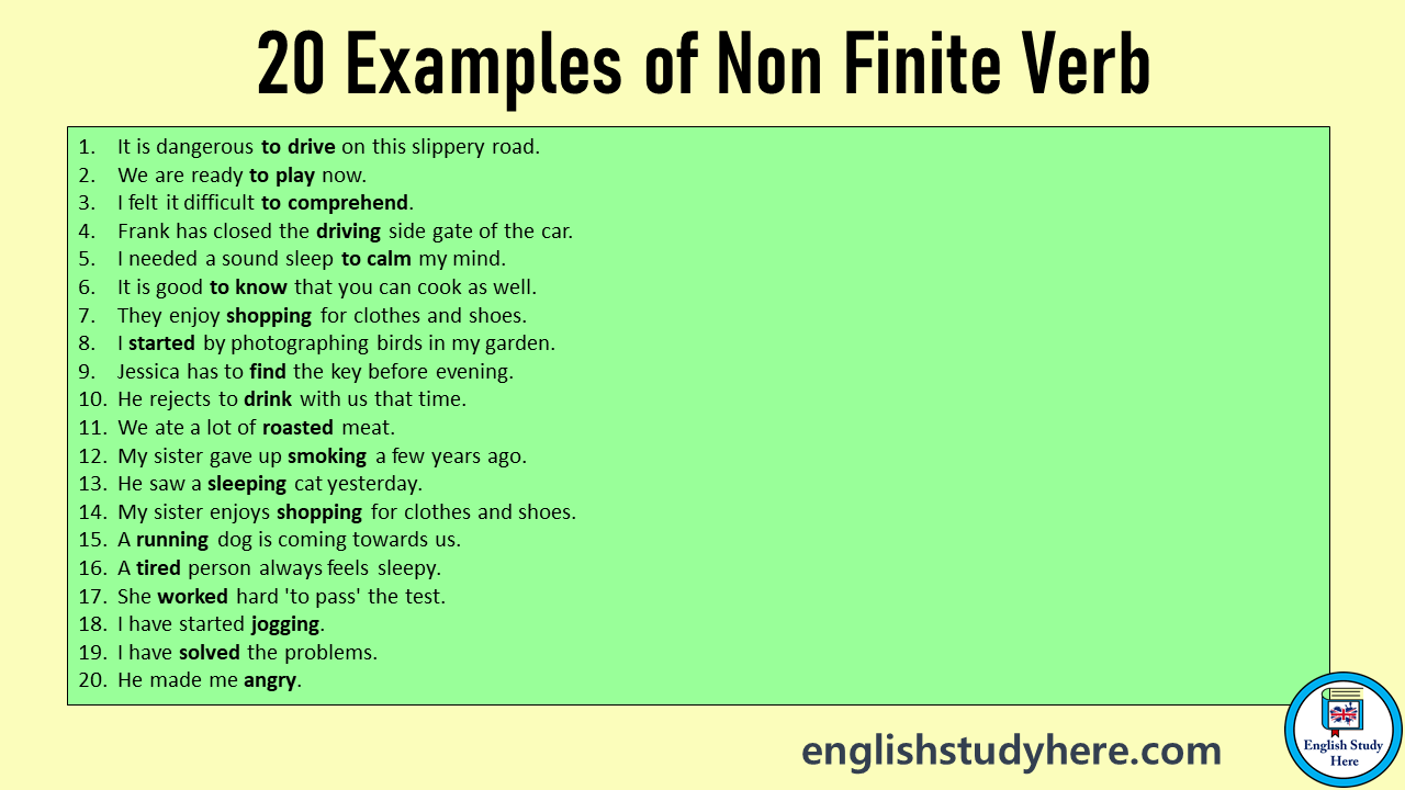 Finite And Non Finite Verbs English Esl Worksheets For Distance