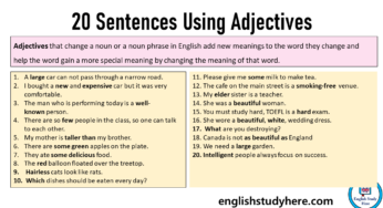 10 Examples Of Adjective English Study Here Adjectives List,